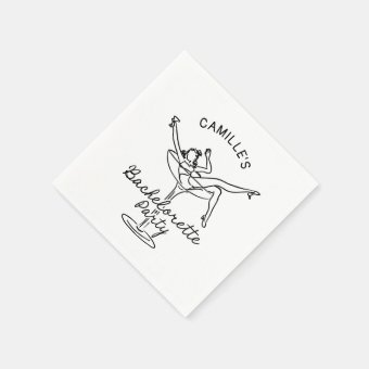 Retro Champagne Bachelorette Party Invitation Napkins | Zazzle