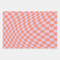 Retro Check Pattern Lilac And Orange Checkerboard Wrapping Paper Sheets ...