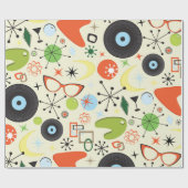 Retro Checker 50's Fifties Theme Birthday Party Wrapping Paper | Zazzle
