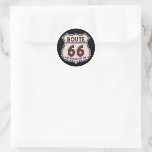 Retro Checker 66 Classic Round Sticker | Zazzle