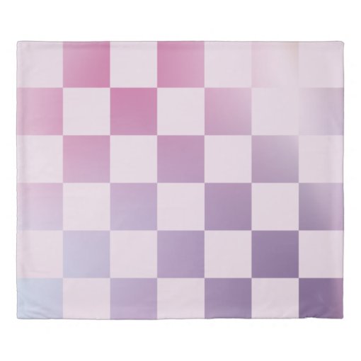 Retro Checker Checkered Gradient Purple Pattern Duvet Cover | Zazzle
