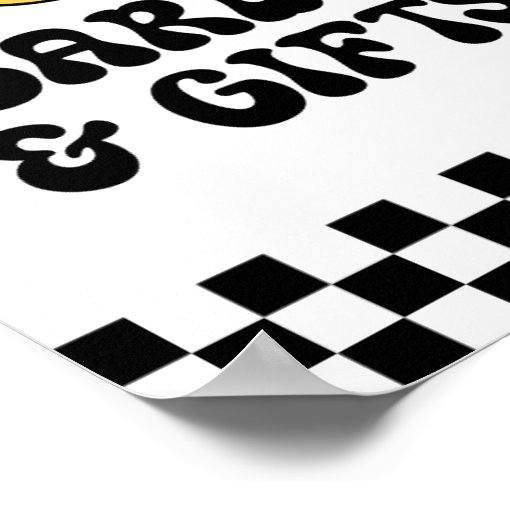 Retro Checker Happy Face Birthday Cards and Gifts Poster | Zazzle