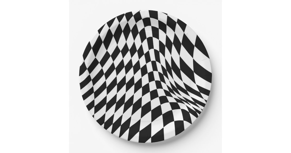 Retro Checkerboard One Happy Dude Party Paper Plates | Zazzle