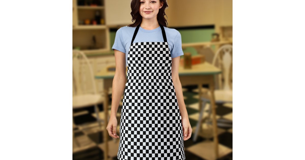 retro checkerboard pattern apron | Zazzle