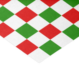 Retro Checkerboard Red and Green Christmas Tissue Paper | Zazzle