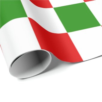 Retro Checkerboard Red and Green Christmas Wrapping Paper | Zazzle