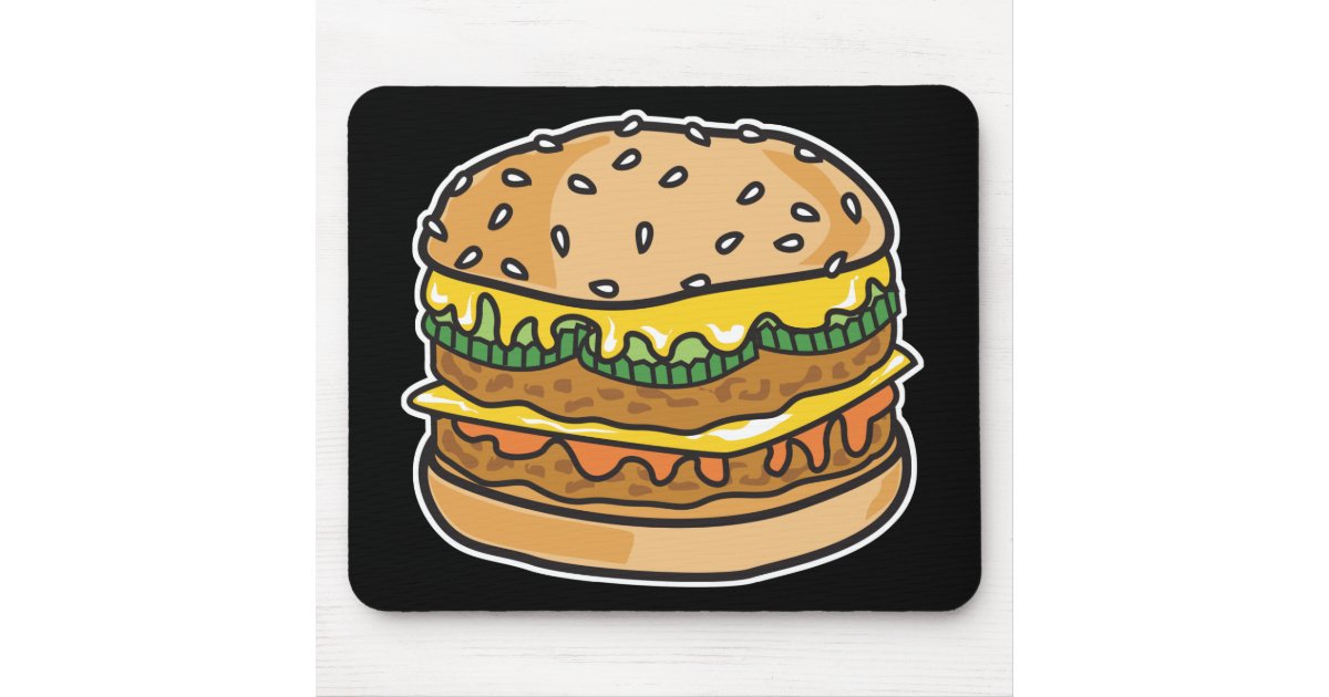 retro cheese hamburger mouse pad | Zazzle