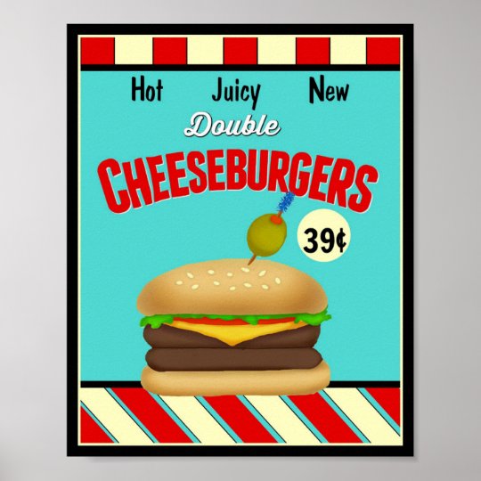 Retro Cheeseburger Sign | Zazzle.com