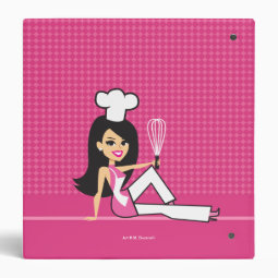 Retro Chef Illustrated Custom Recipe Binder | Zazzle