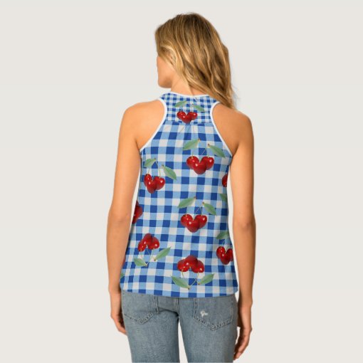 Retro Cherries All-Over Print Racerback Tank Top | Zazzle