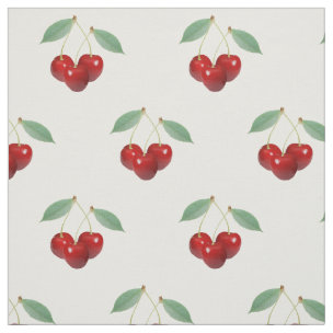 Red cherries fabric | Zazzle.com