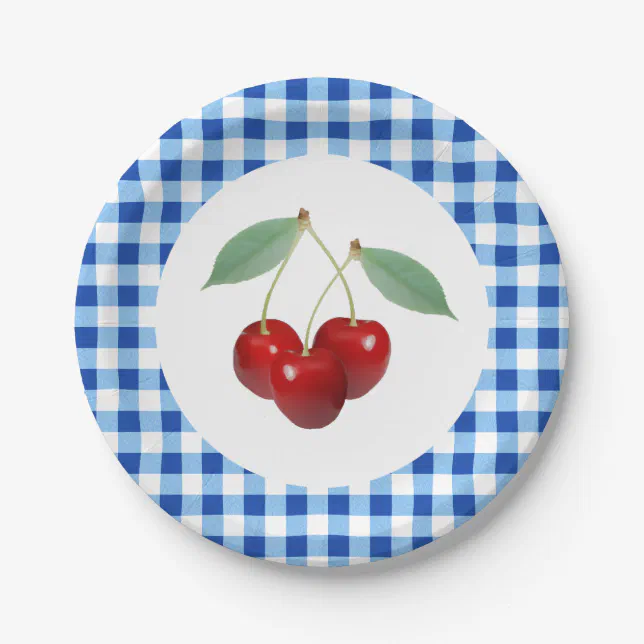 Retro Cherries Paper Plate | Zazzle