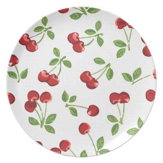 Retro Cherries Plate | Zazzle.com