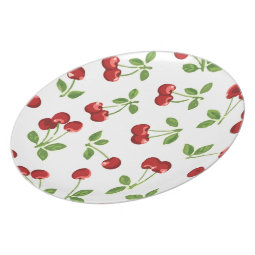 Retro Cherries Plate | Zazzle