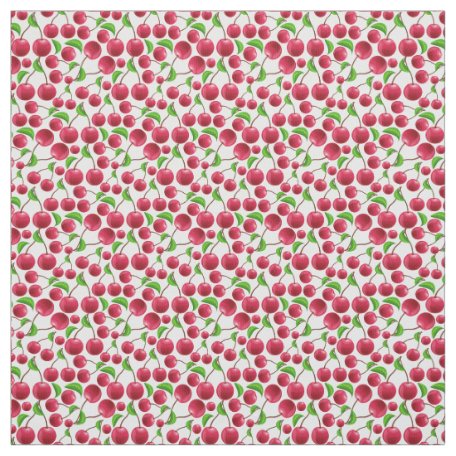 Retro Cherries Fabric | Zazzle