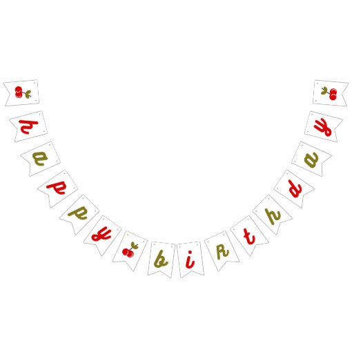 Retro Cherry 1st Birthday Bunting Flags | Zazzle