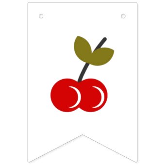 Retro Cherry 1st Birthday Bunting Flags | Zazzle
