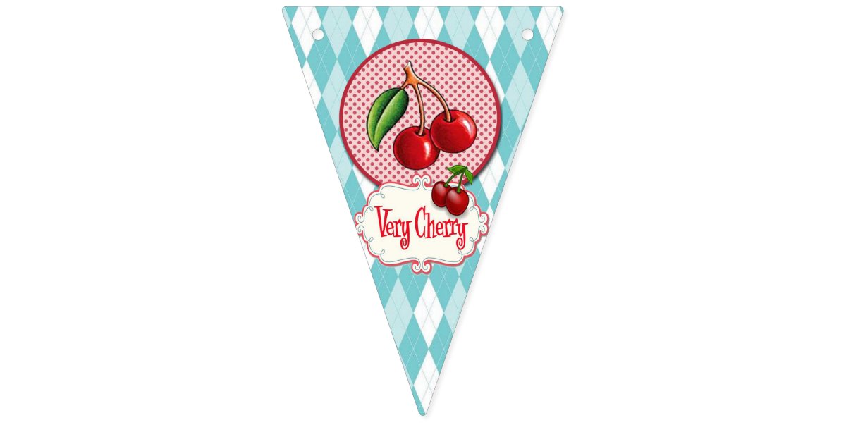 Retro Cherry Bunting. Bunting Flags | Zazzle