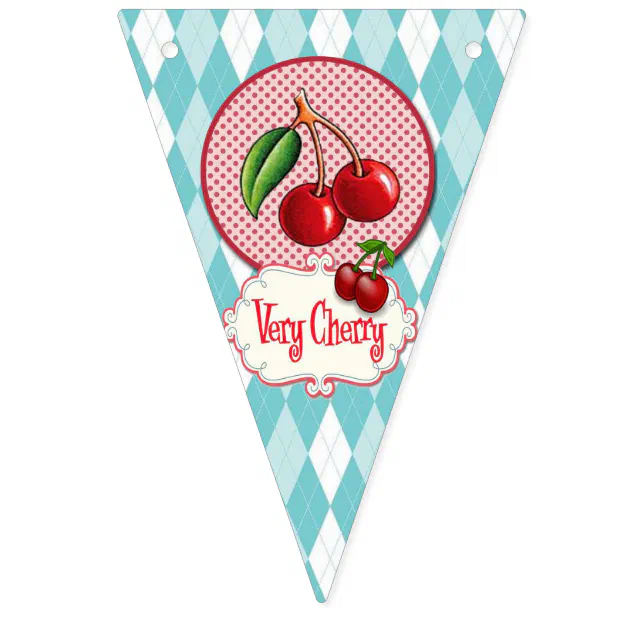 Retro Cherry Bunting. Bunting Flags | Zazzle