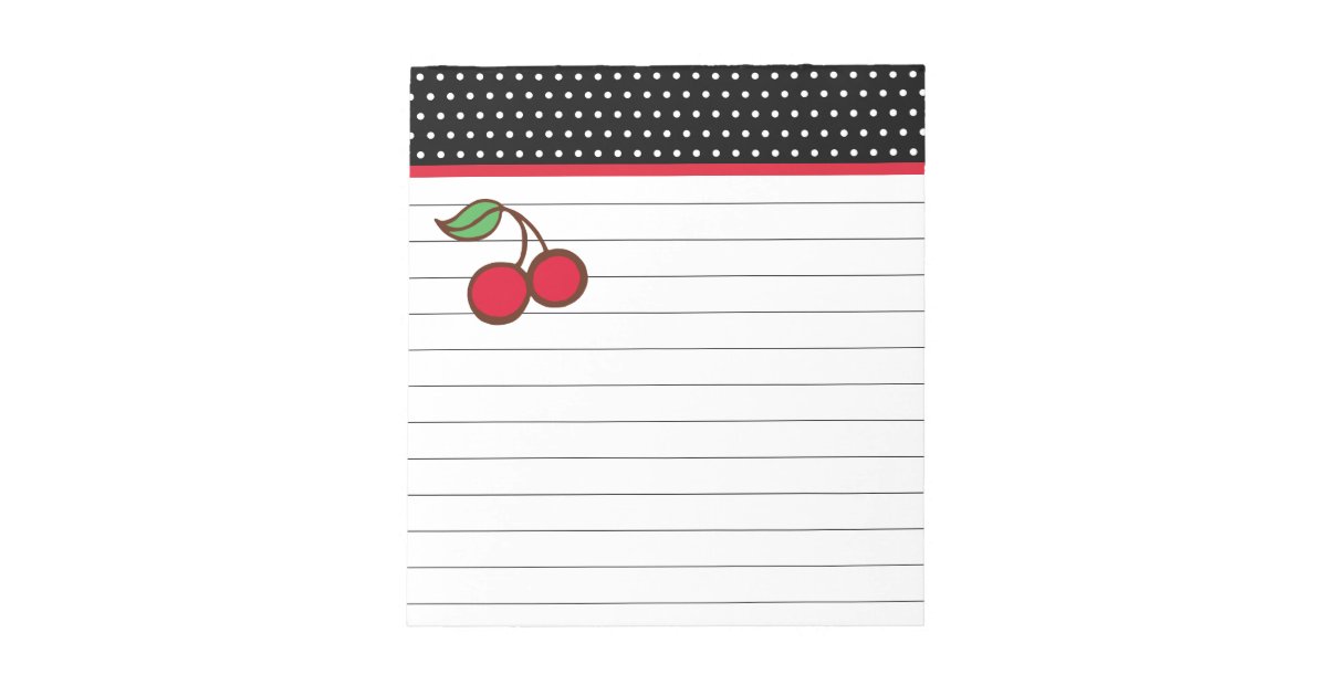 Retro Cherry Notepad | Zazzle