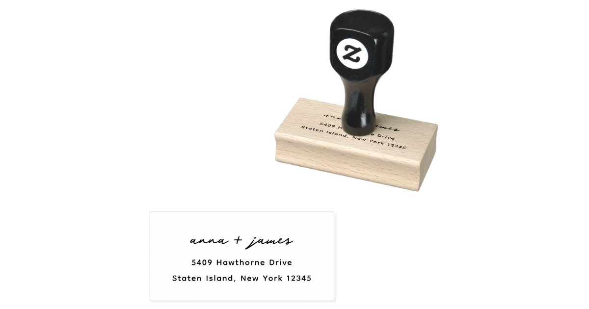 Retro Chic Minimalist Return Address Rubber Stamp | Zazzle