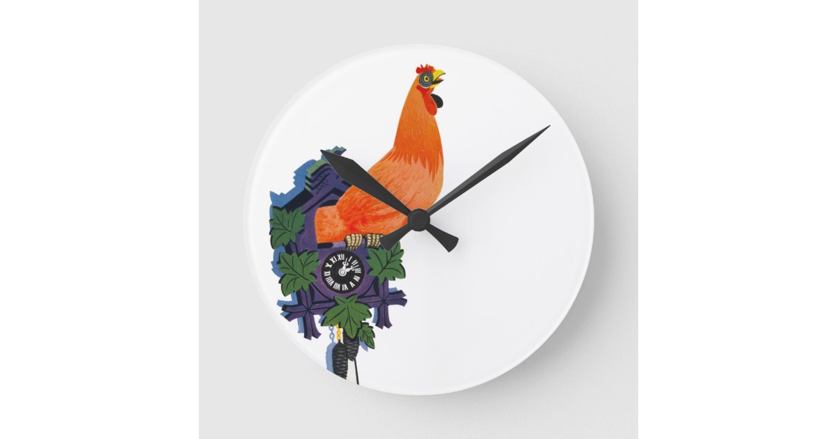 Retro Chicken Coo-Coo Clock Rooster Time Vintage | Zazzle
