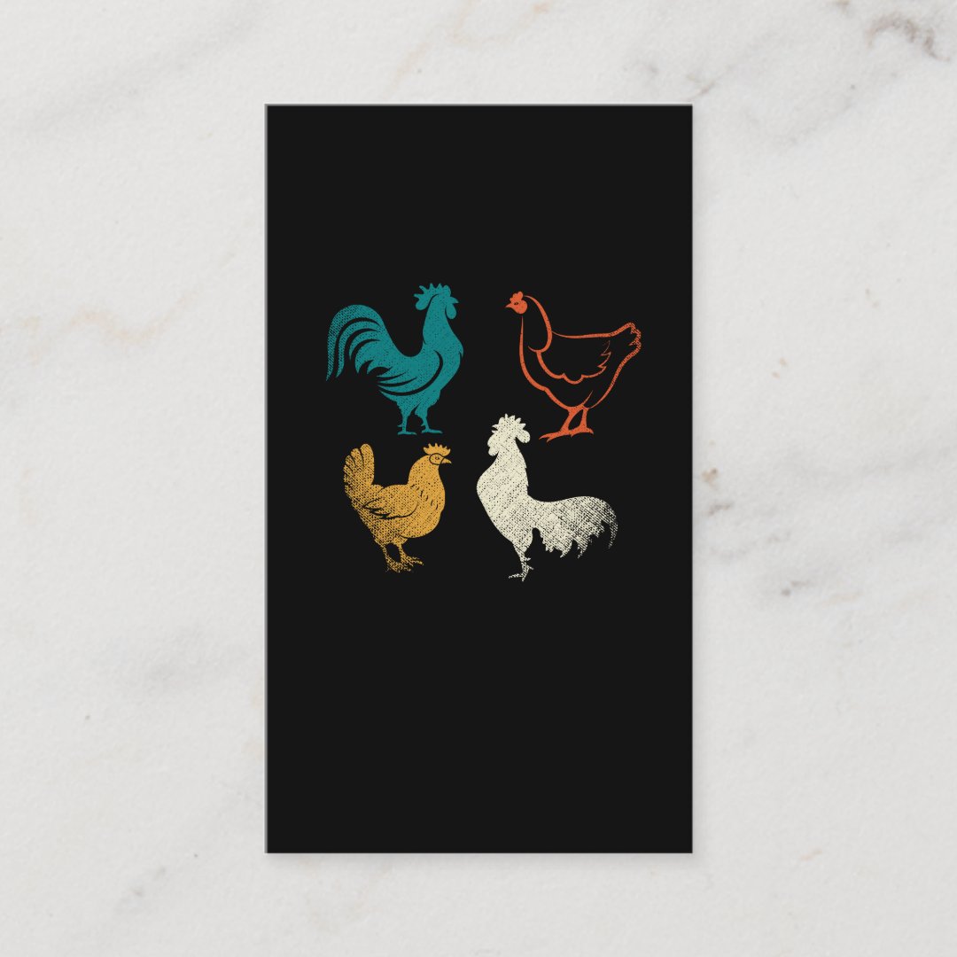 Retro chicken hen poultry farmer chicken farming business card | Zazzle