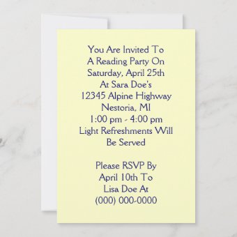 Retro Child Reading Party Book Club Invitation | Zazzle