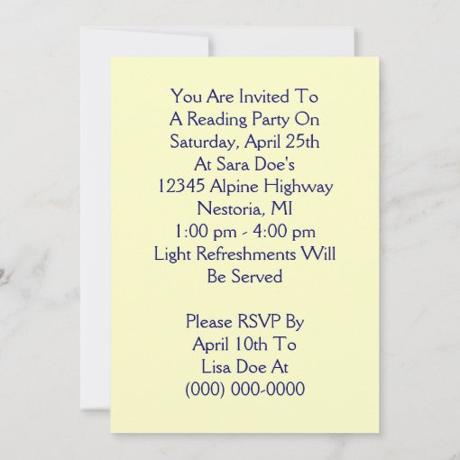 Retro Child Reading Party Book Club Invitation | Zazzle