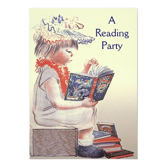 Retro Child Reading Party Book Club Invitation | Zazzle.com