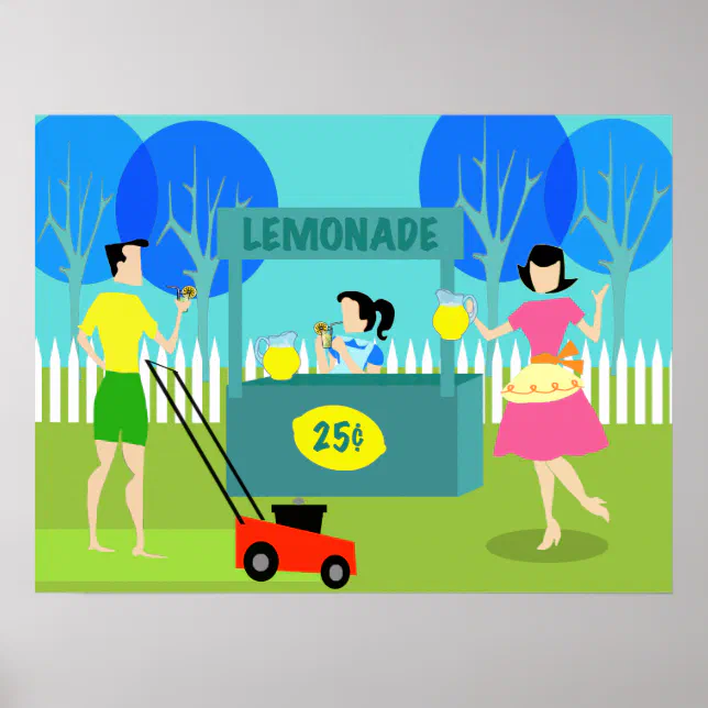 Retro Children's Lemonade Stand Poster | Zazzle