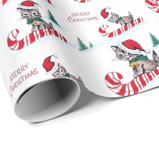 Retro Christmas cats party Wrapping Paper | Zazzle.com