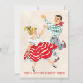 Retro Christmas Dancing Couple Holiday Card | Zazzle