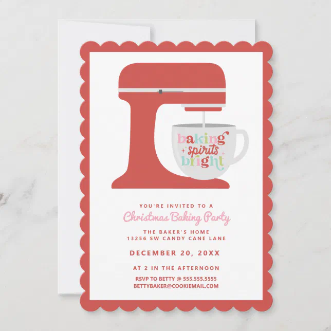 Retro Christmas Mixer | Baking Party Invitation | Zazzle