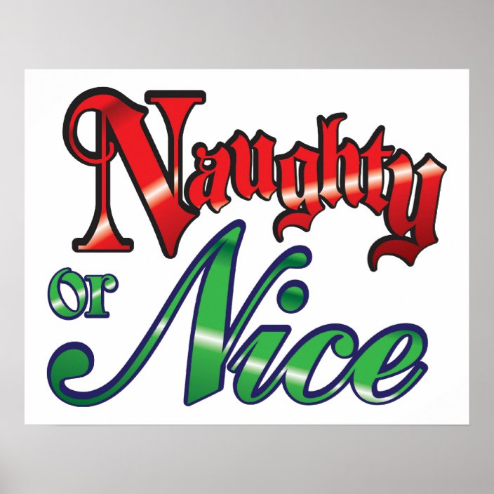 Retro Christmas, Naughty or Nice Red Green Letters Poster | Zazzle.com