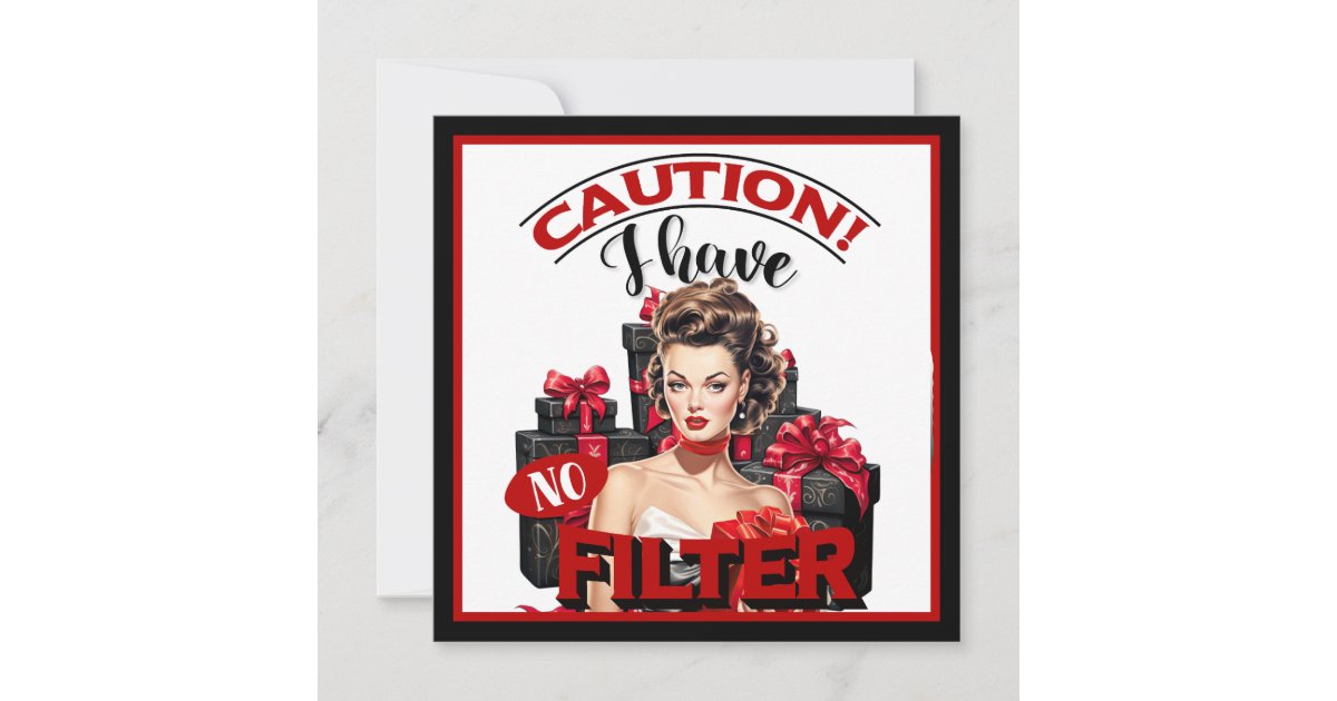 Retro Christmas No Filter Pinup Holiday Card | Zazzle