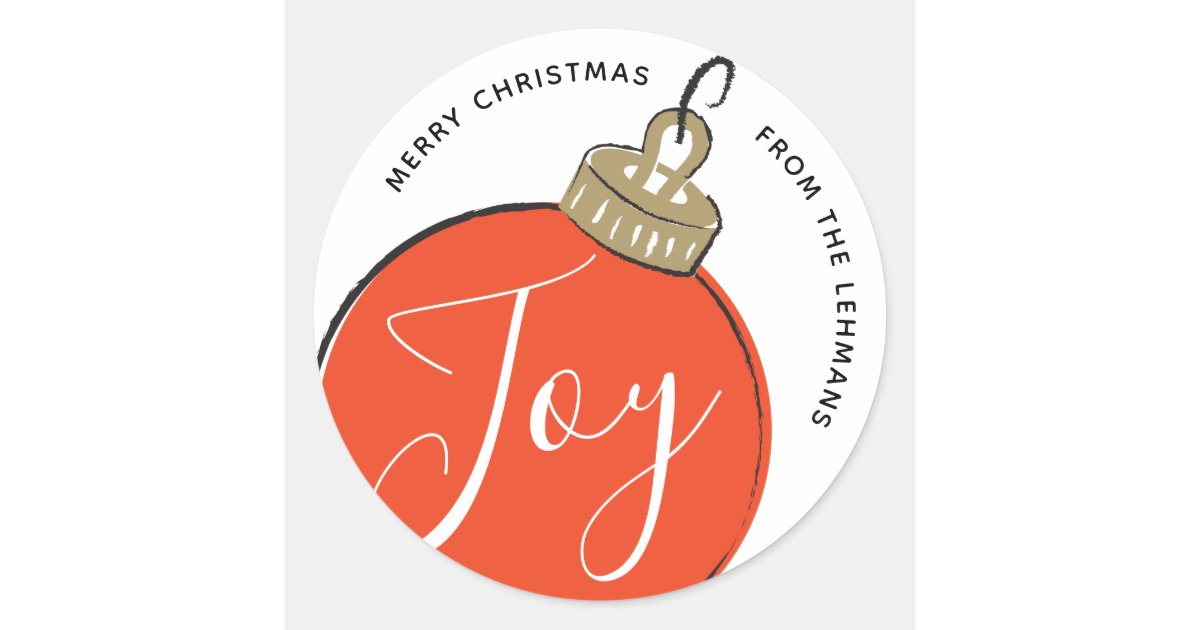 Retro Christmas Ornament Classic Round Sticker | Zazzle