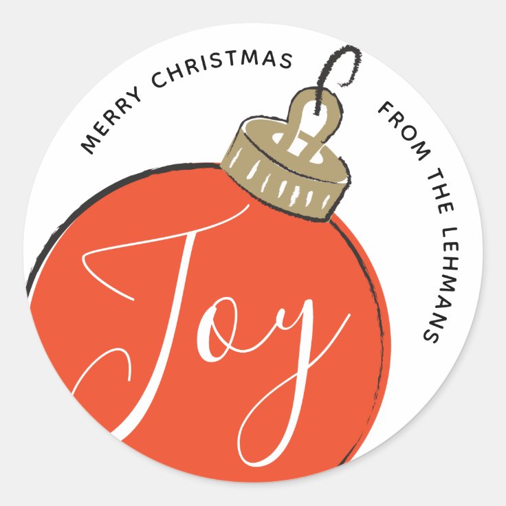 Retro Christmas Ornament Classic Round Sticker | Zazzle