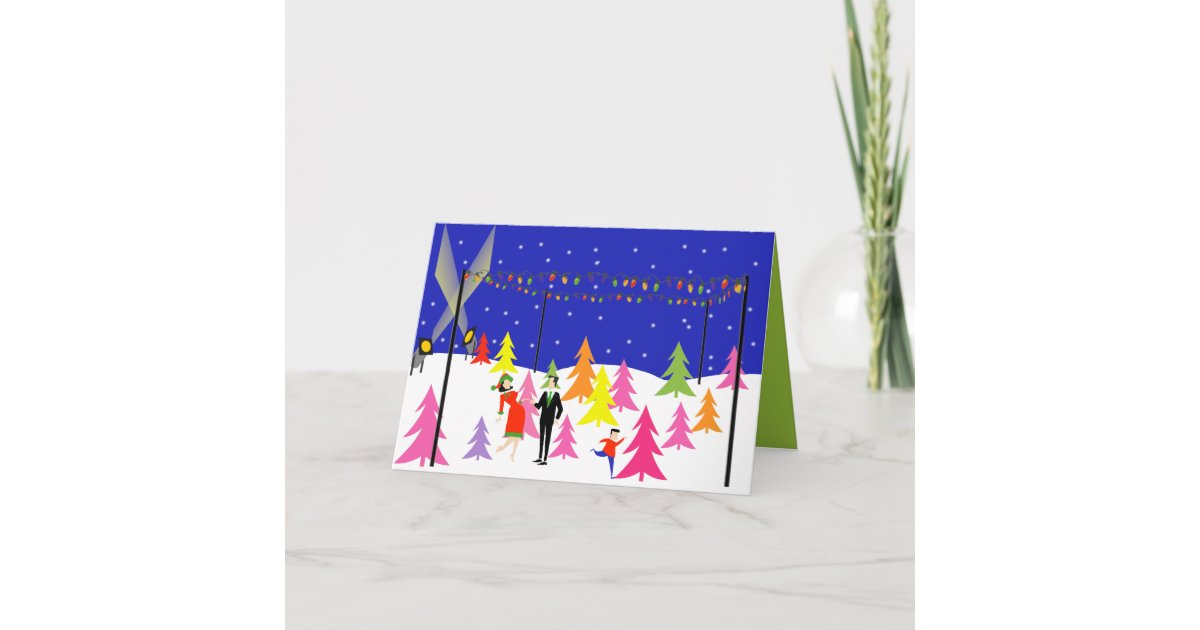 Retro Christmas Tree Farm Christmas Card | Zazzle