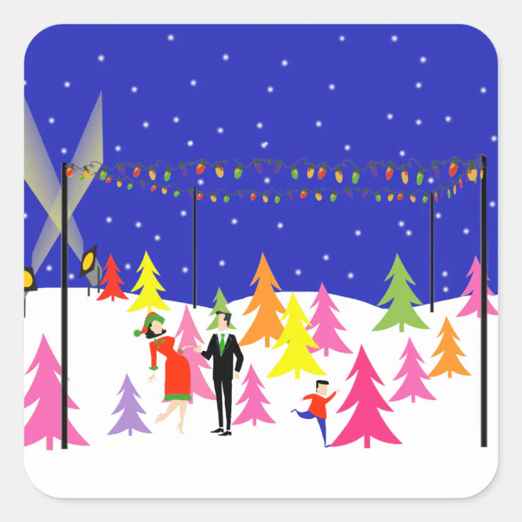 Retro Christmas Tree Farm Stickers | Zazzle