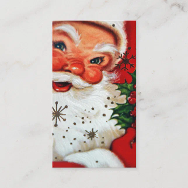 Retro Christmas vintage Santa add message card | Zazzle