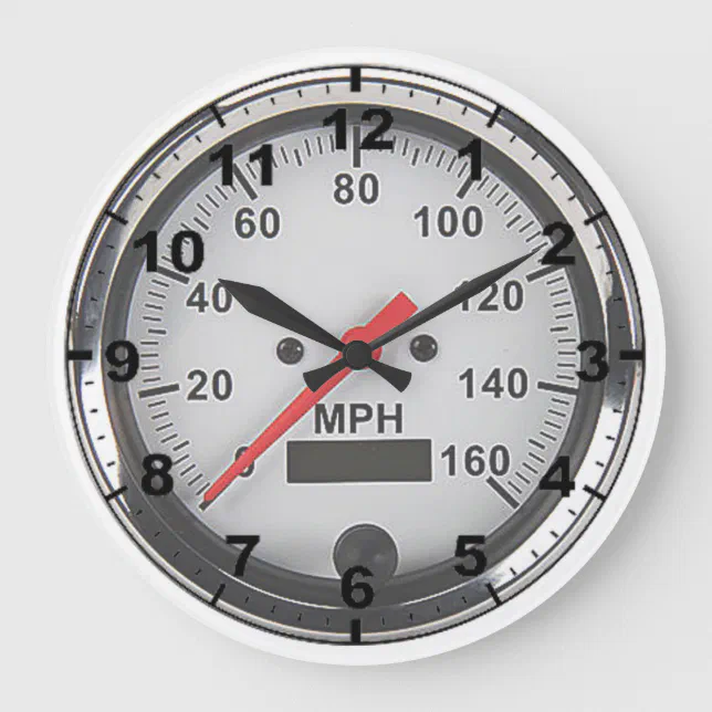 "Retro chrome speedometer" design wall clocks | Zazzle