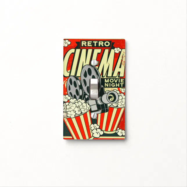 Retro Cinema: Movie Night Light Switch Cover | Zazzle