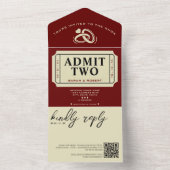Retro Cinema Theater Admit Two Ticket Wedding All In One Invitation ...