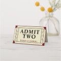 Retro Cinema Theater Admit Two Ticket Wedding Place Card | Zazzle