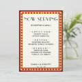 Retro Cinema Theater Marquee Sign Red Wedding Menu | Zazzle