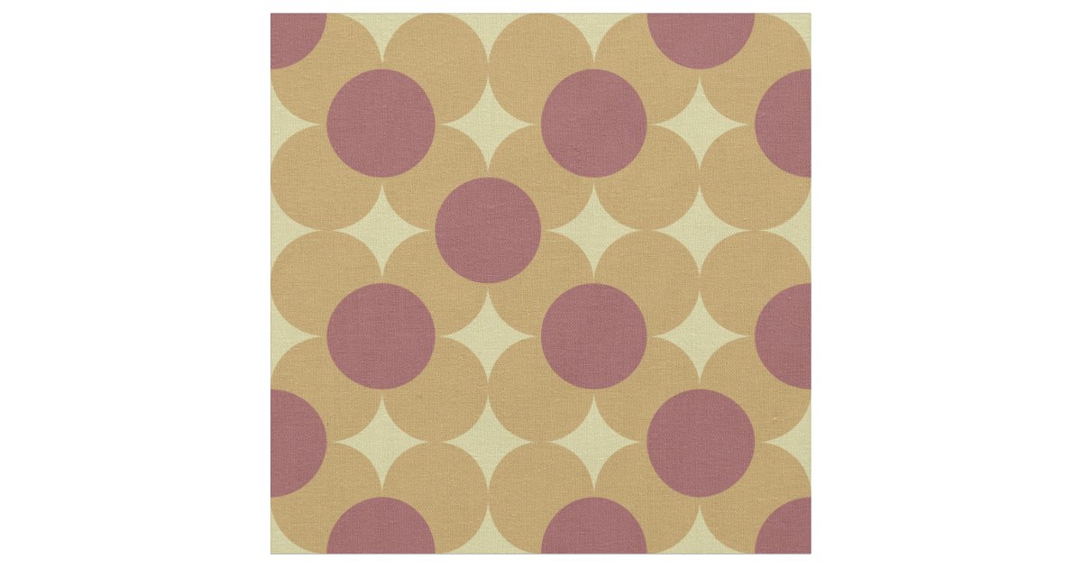 Retro Circle Flower Pattern Fabric | Zazzle