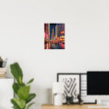 Retro City Street Lights Urban Art Poster | Zazzle