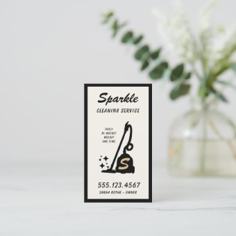 Retro Cleaning Service Maid Vacuum Cleaner Calling Card | Zazzle