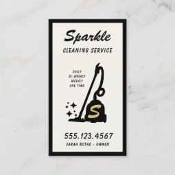 Retro Cleaning Service Maid Vacuum Cleaner Calling Card | Zazzle